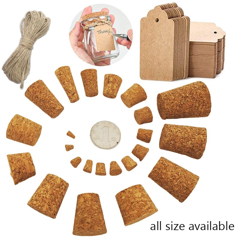 Деревянные пробки для бутылок 100 шт 20x15x35mm 50pcs