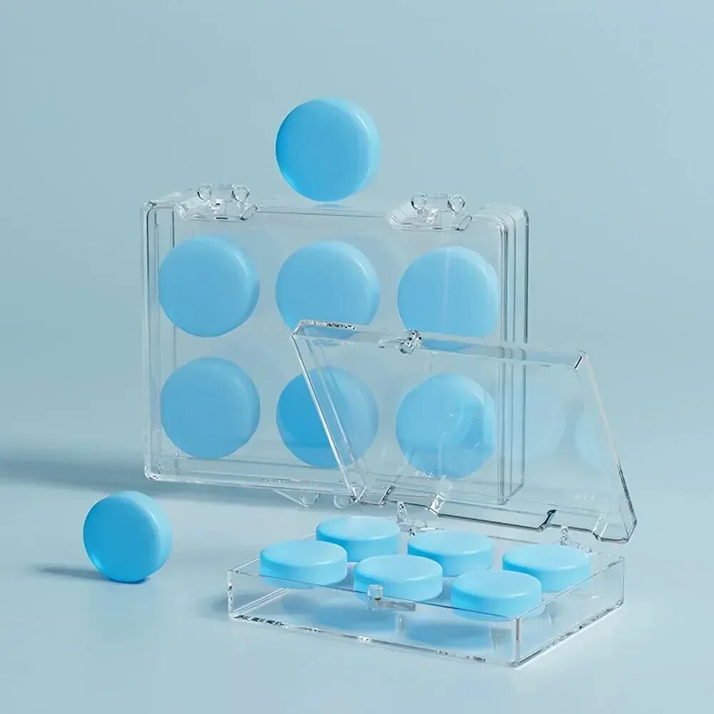 Шумоподавляющие силиконовые беруши 6 шт Синий, Blue