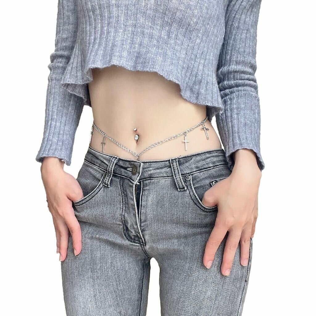 Женские Трусики-Стринги с Металлической Цепочкой и Жемчугом