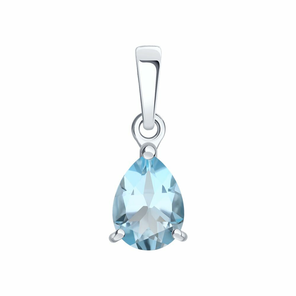 Подвеска, серебро, 925 проба, родирование, топаз