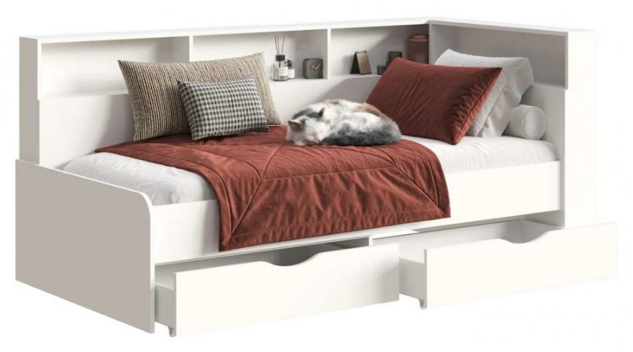 Тахта Woodville Амер 190х80 белая Размеры: Высота 900мм Глубина 1000мм Ширина 2082мм