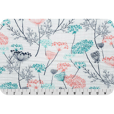 "PEPPY" Ткань муслиновая фасовка EMBRACE 100% хлопок 100 х 125 см Shannon Fabrics queen anne coral (марлевка)