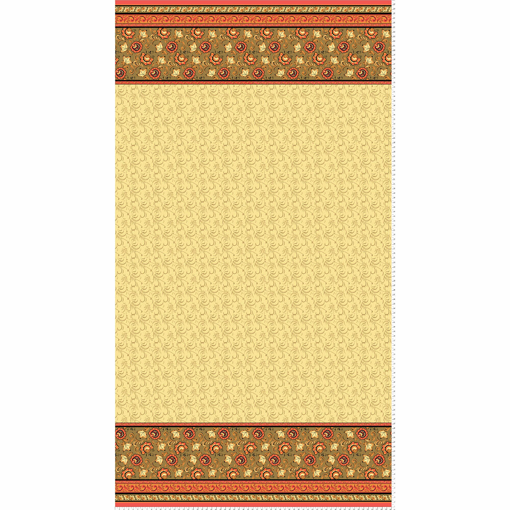 Русские традиции панель фасовка 60 x 110 см 110 г/кв. м ± 5 100% хлопок РТ-07 бежевый/зеленый