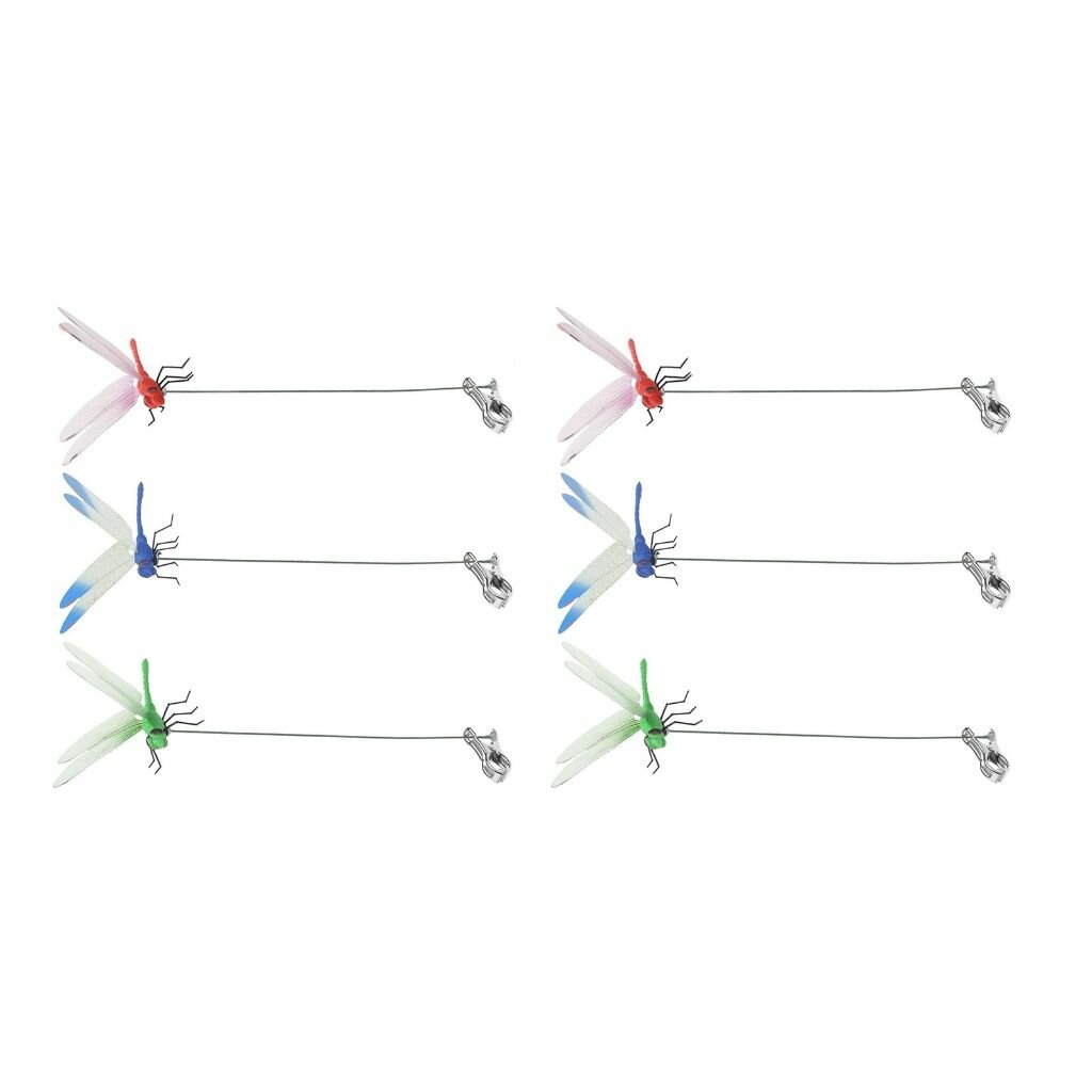 (2 комплекта) Декоративные клипсы 3D стрекозы - 6 ШТ.