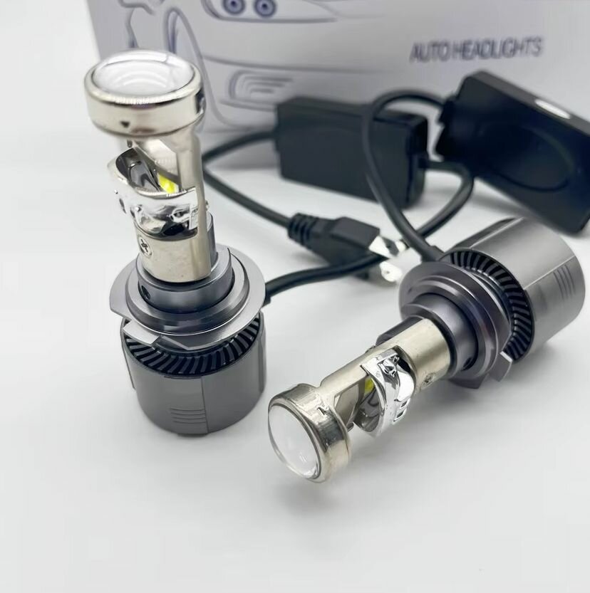 Светодиодные линзы H7 100W 2шт 12-24V
