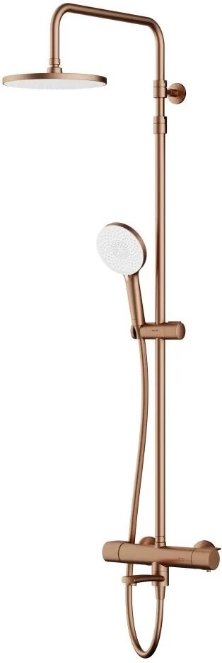 Душевая система Am.Pm X-Joy F0785A544 220 мм, с термостатом, розовое золото матовый