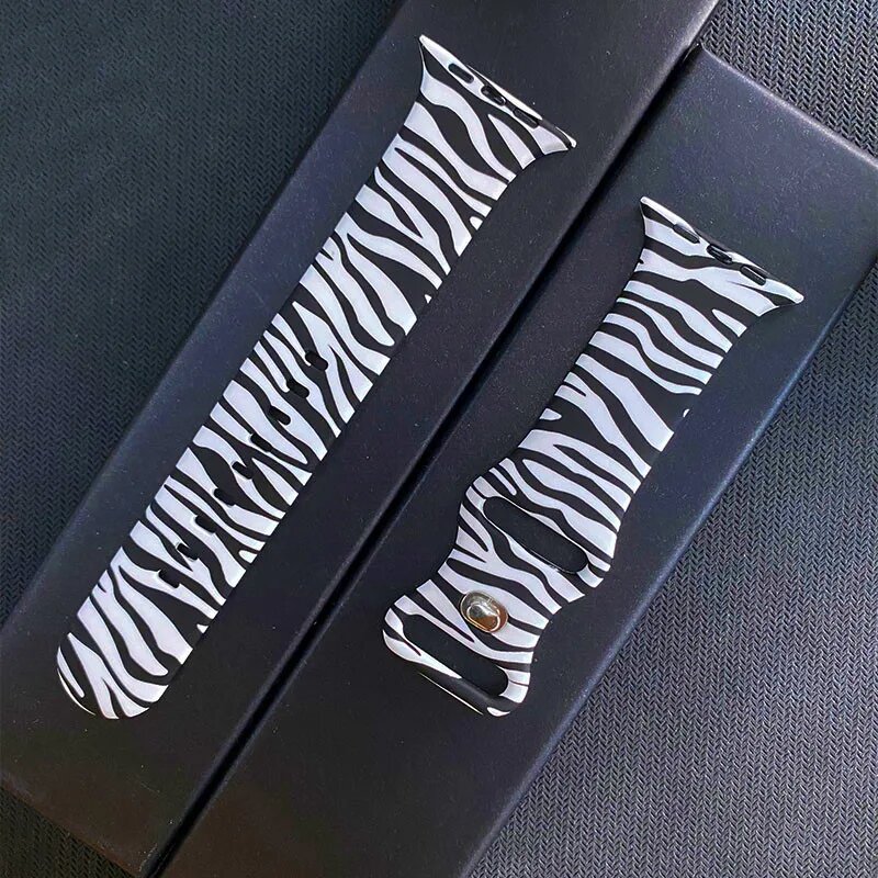 Силиконовый ремешок для Apple Watch Zebra-pattern, 38mm 40mm 41mm