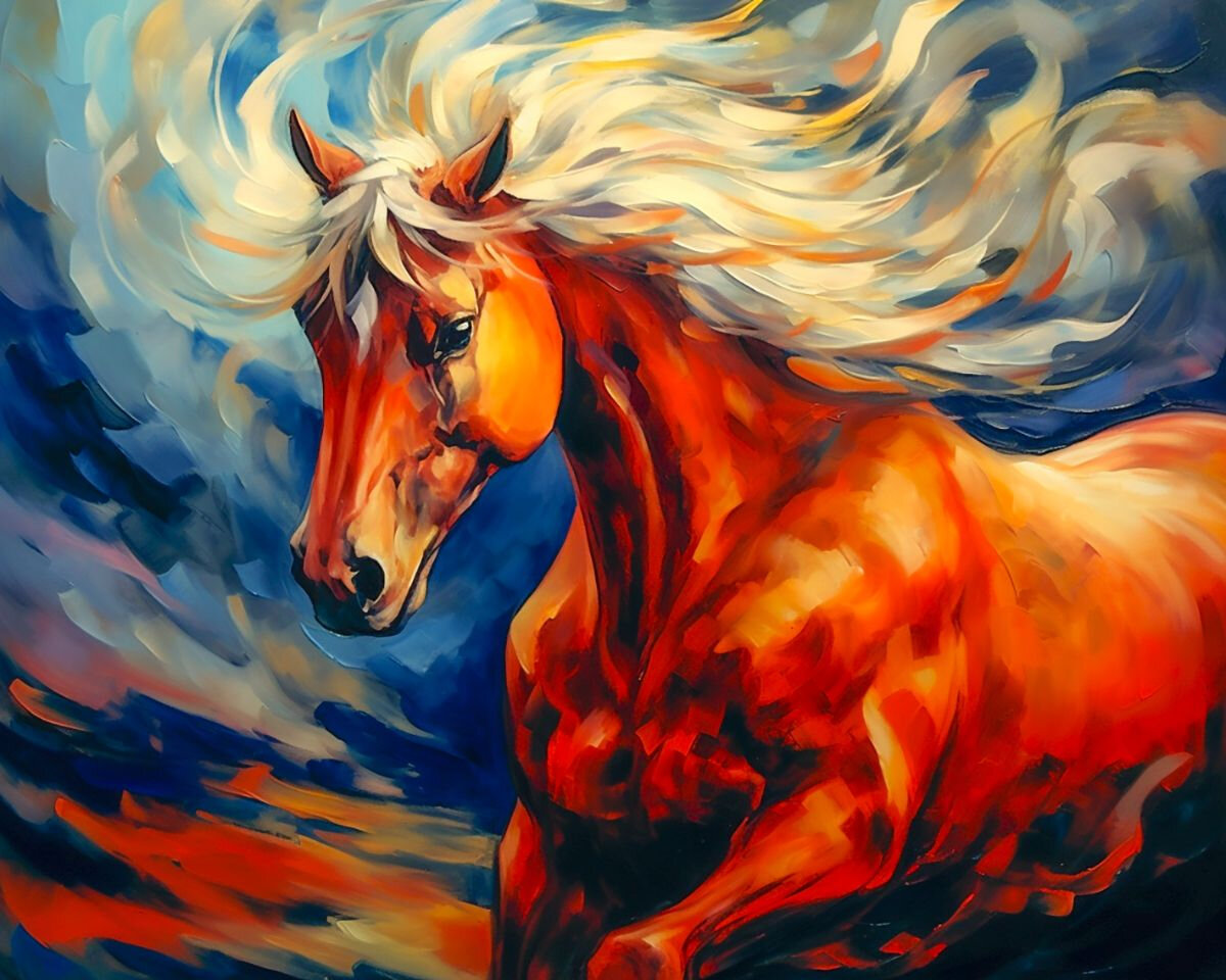 Картина по номерам "Лошадь", на холсте на подрамнике, 40 x 50 см