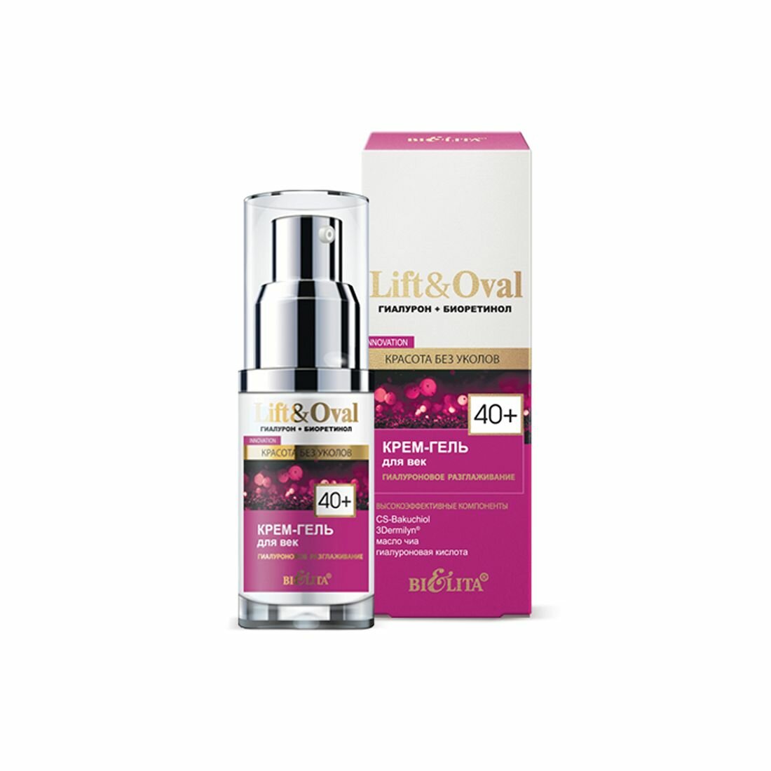 Крем-гель для век “Гиалуроновое разглаживание” Lift&Oval 40+ 30мл