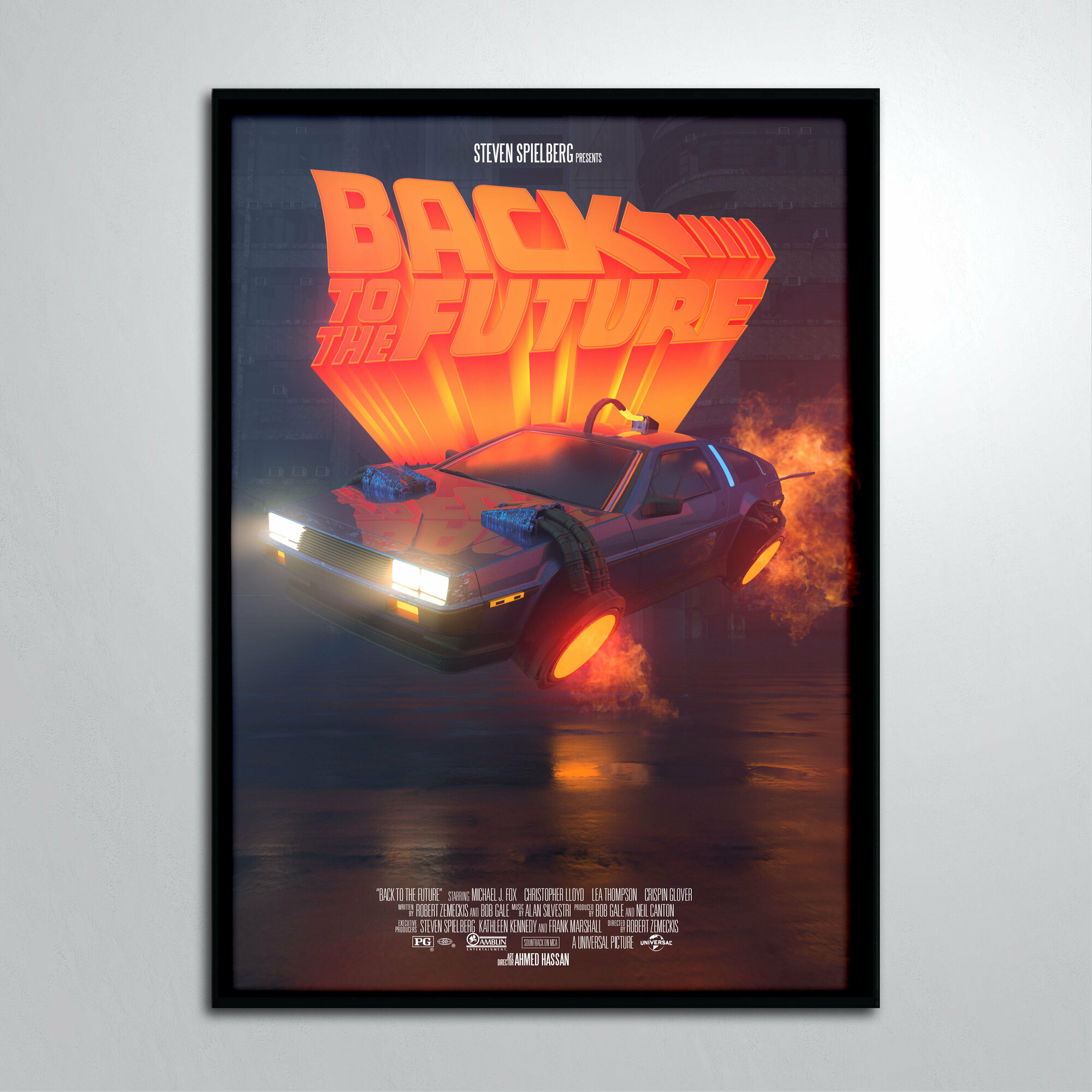 Постер без рамы/ Назад в будущее делориан (А2/420х594)