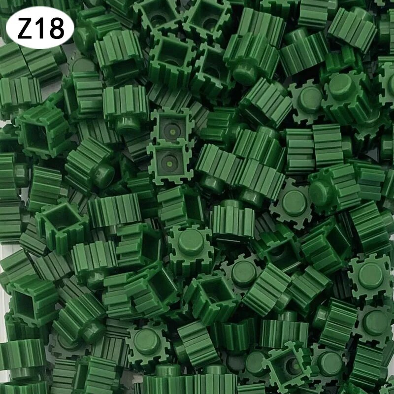 100 шт. Пупукоу 8*8 мм микро блоков для пиксельного искусства Изумрудный, 4