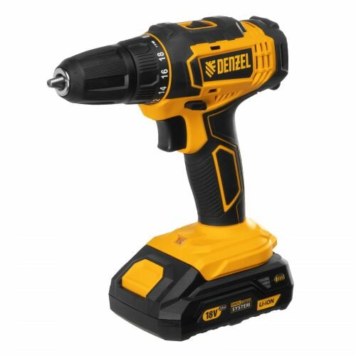 Дрель-шуруповерт аккумуляторная Denzel CDL-18-02BM, Li-Ion, 18 В, 2 акк, 26116