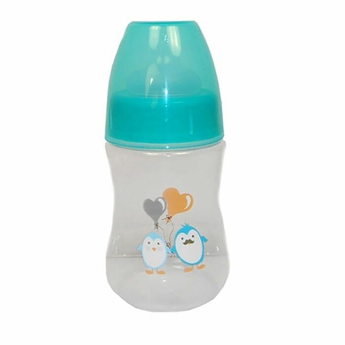 Бутылочка Бусинка широкогорлая, 180 мл, силиконовая анатомическая соска, крышка (625)