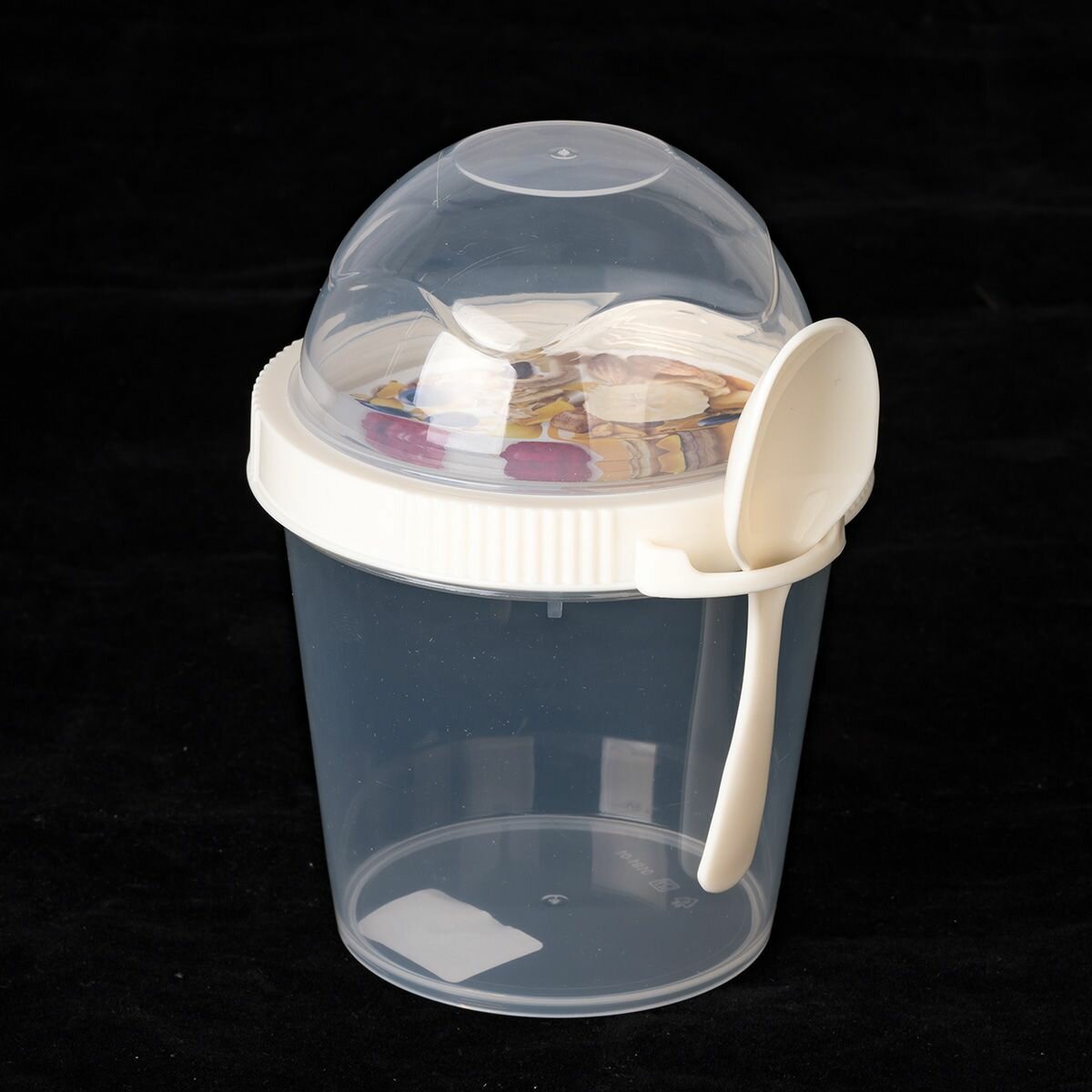 Контейнер для продуктов Idiland "Izi-Go" для завтрака, 450 мл, с ложкой, светло-бежевый (222124125/01)