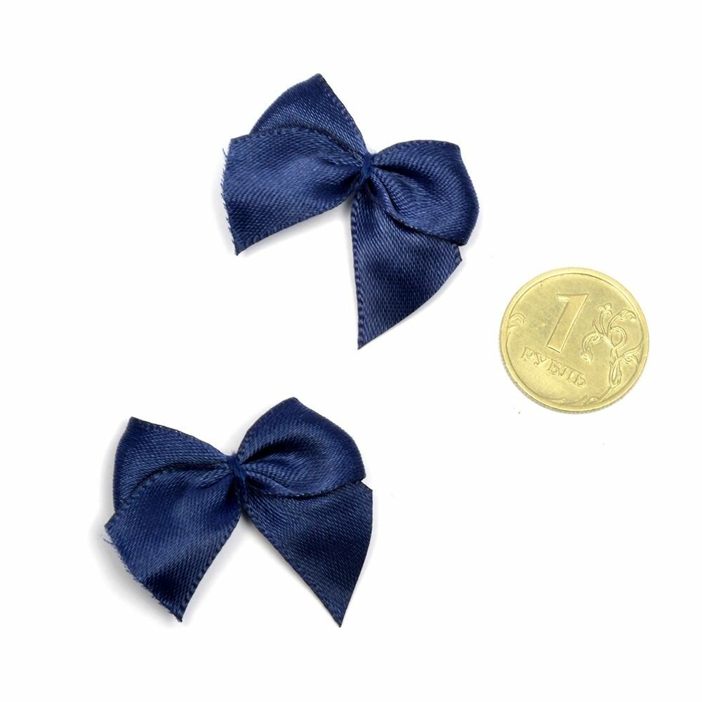 Бантики пришивные TBY 1,5 см, цвет 24 синий сапфир, 100 шт (MJ. RF.072.24-2)