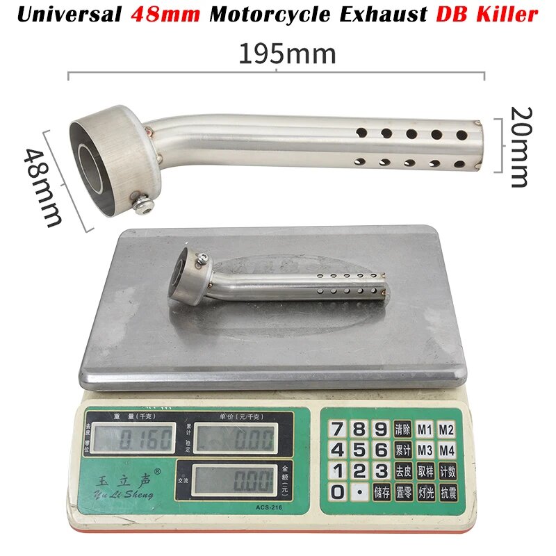 Универсальный 48-мм глушитель для мотоцикла с вставкой-демпфером, двойным регулятором давления и DB-киллером для выхлопной трубы