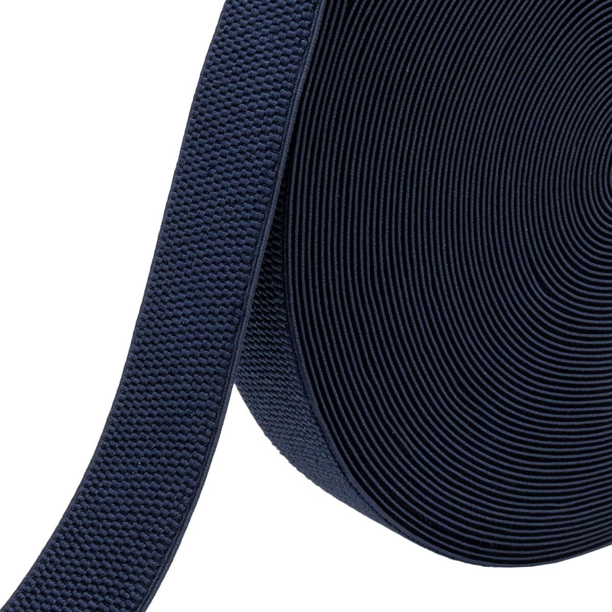 Резинка для шитья широкая, 40мм*25м, эластичность 200%, 25,2 г/м, 233 индиго синий