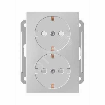 W59 Розетка двойная с заземлением со шторками в рамку белая RS16-255-1-86 Schneider Electric