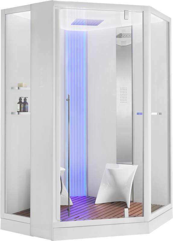 Душевая кабина Orans 89106W0LH белая, с баней, удлиненная ручка