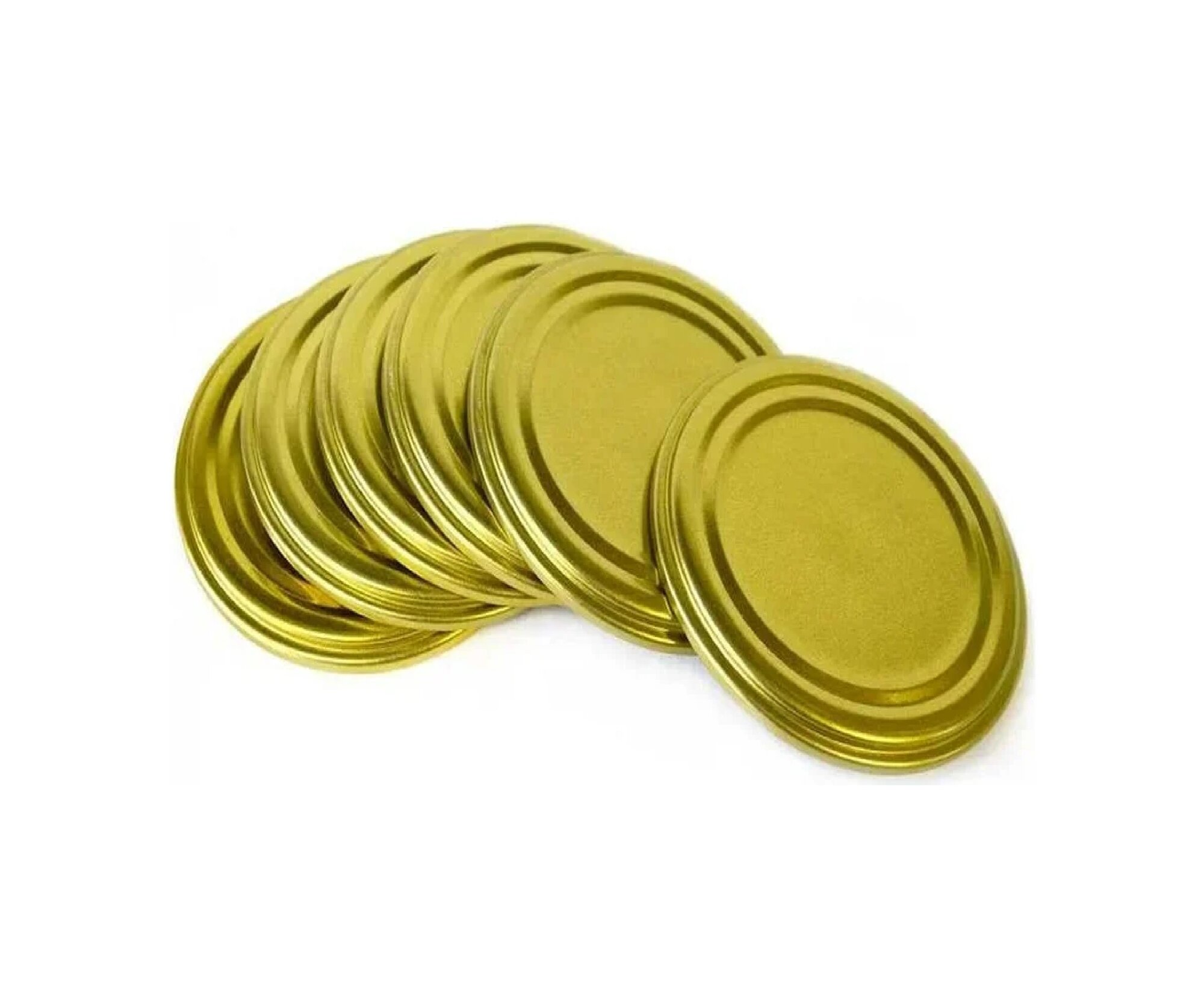 Крышка закаточная СКО I-82, для консервации, 50шт, золотистый, жесть