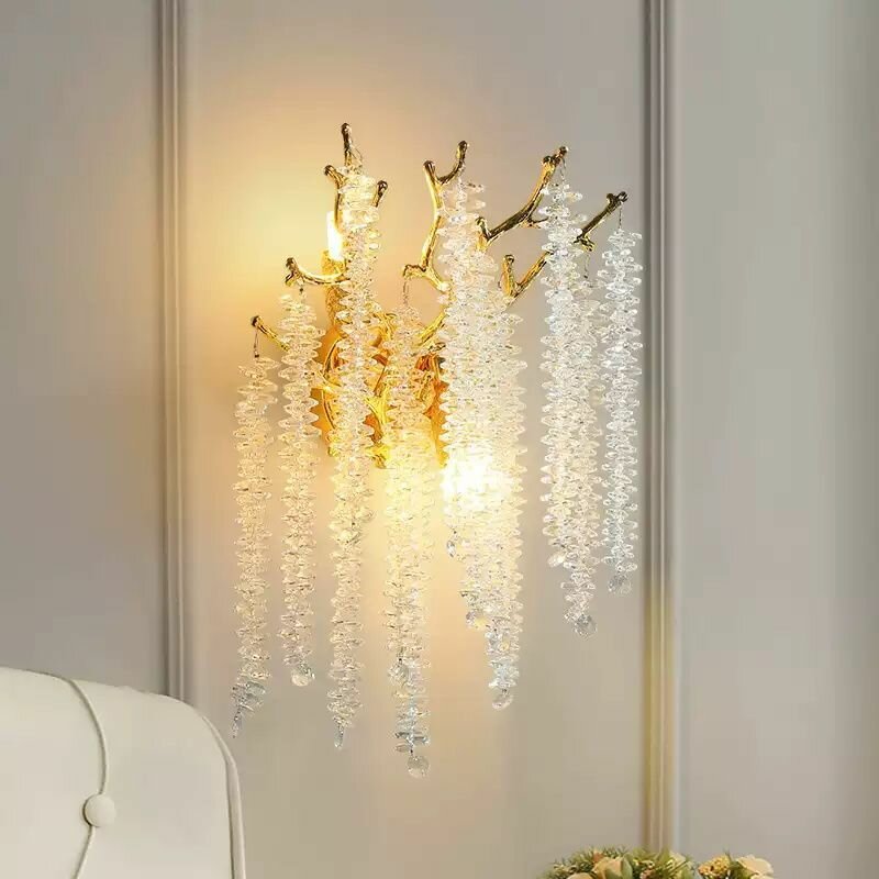 Хрустальные декоративные обои для освещения гардеробной в спальнеW22.5xH24CM