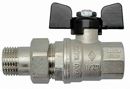 Кран шаровый бугатти 922 1/2 с американкой мама папа бабочка