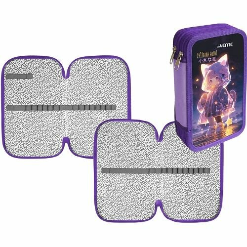 Пенал школьный на молнии deVente "Chiisana Hoshi", 2 отделения, из ткани, с конгревным тиснением