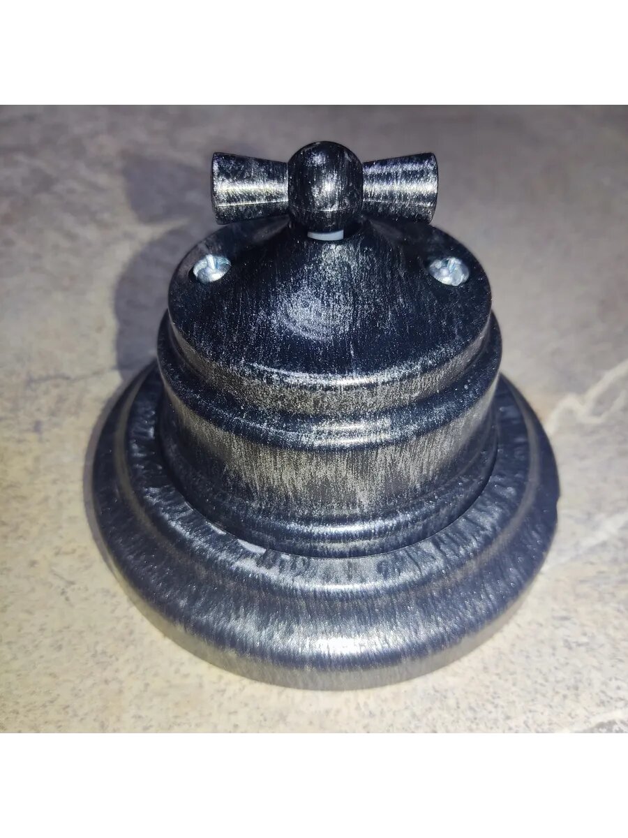 Выключатель 2-клавишный поворотный с рамкой, цвет серебро