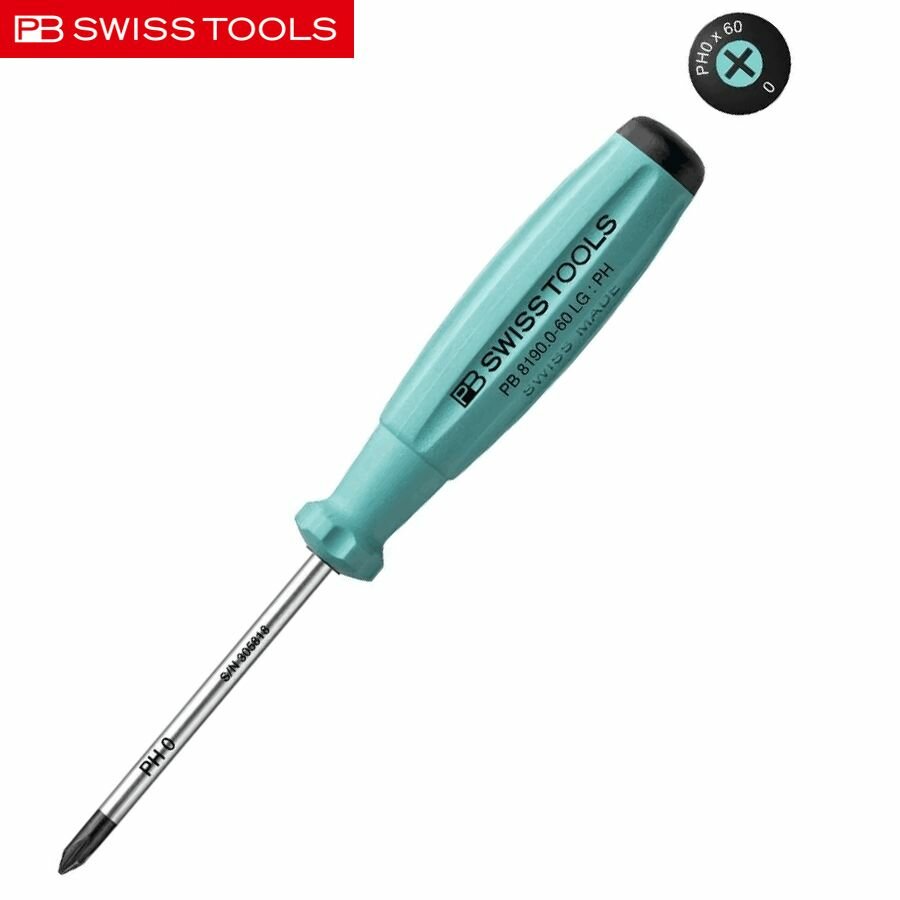 SwissGrip Крестообразная отвертка PB Swiss, длина 140 мм, NO. PB 8190 0-60 LG