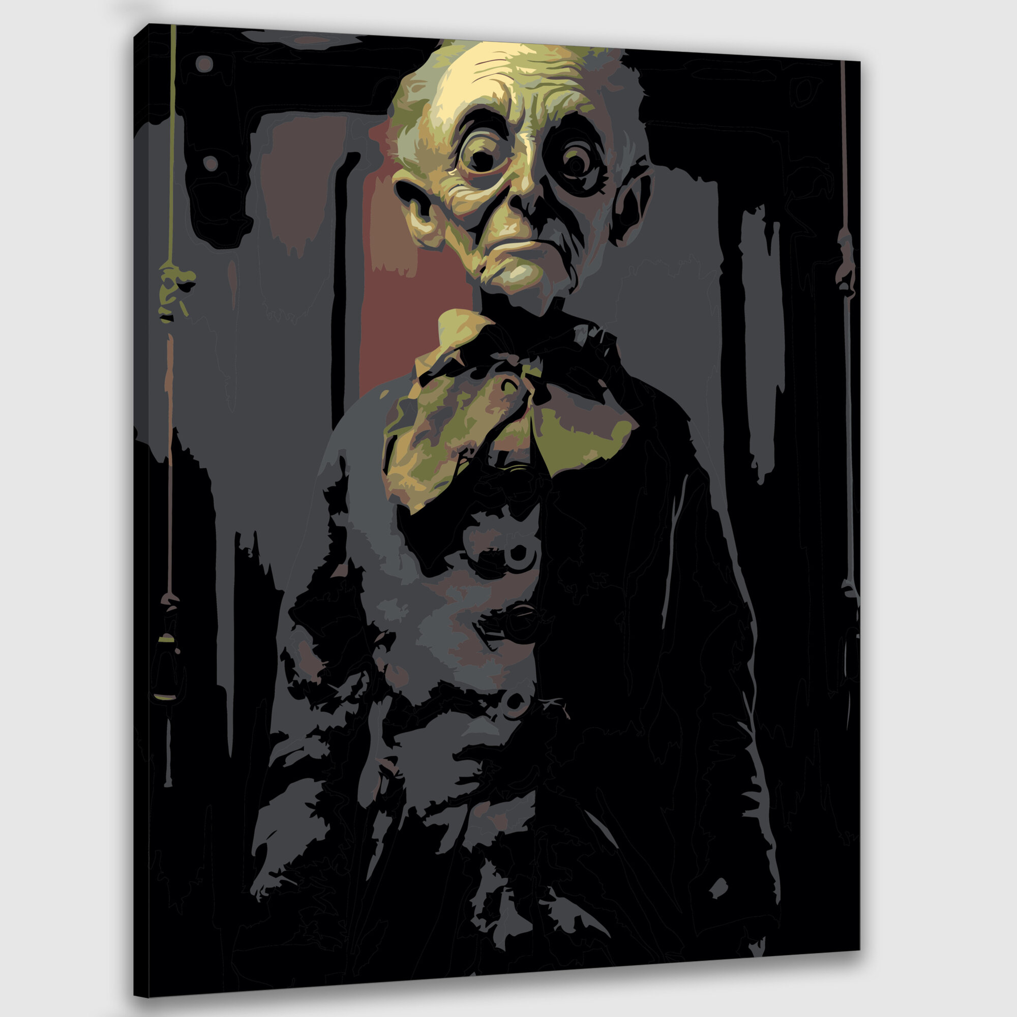 Картина по номерам 40x50 см, цифровой рендеринг, кукла-марионетка, текстуры, материалы, потертая ткань