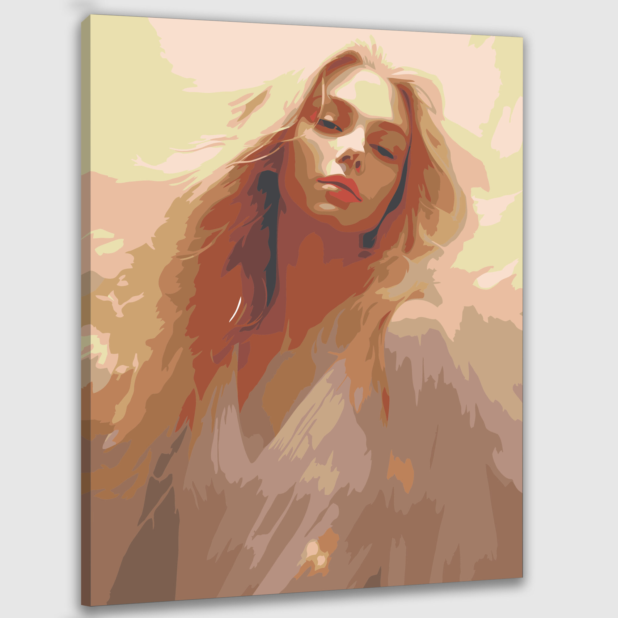 Картина по номерам 40x50 см, цифровая картина, ангел, крылья, паутинка, небесный ореол, свет, лицо, волосы, небо