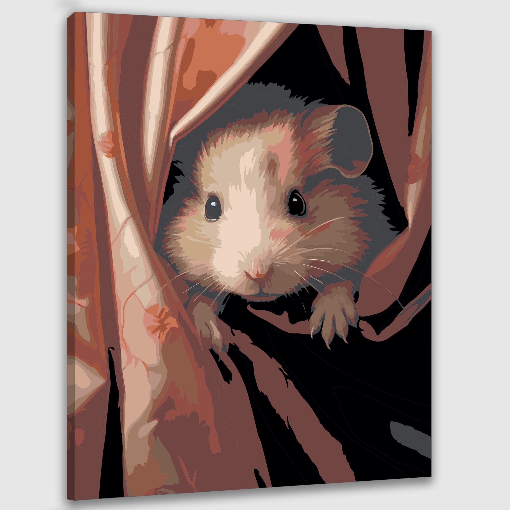 Картина по номерам 40x50 см, фотография, хомячок, холст, художник, лапки, текстура, окружение, абстракция, шедевр