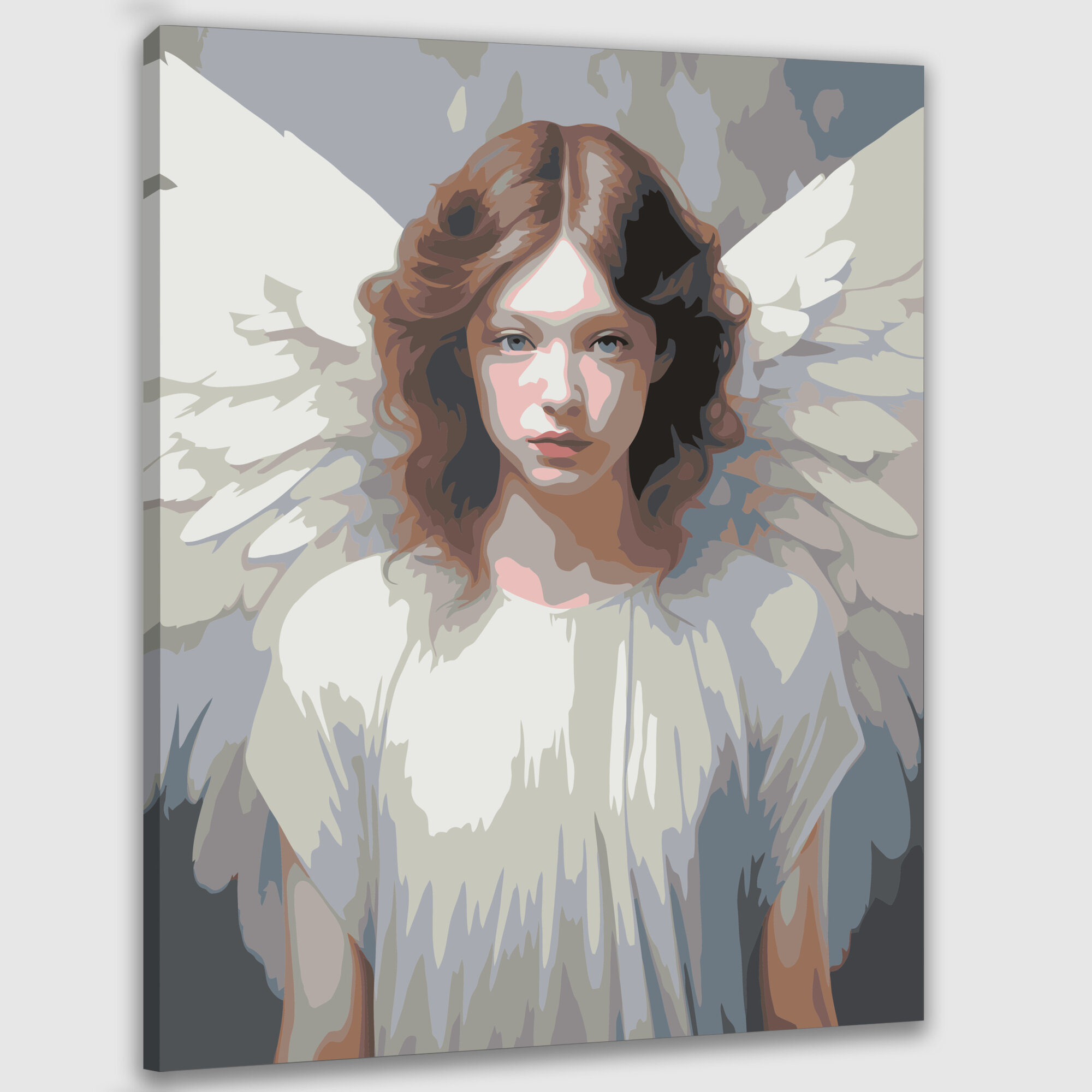 Картина по номерам 40x50 см, картина, масло, Ами Джадд, девушка, лицо, крылья, тайна, самоанализ