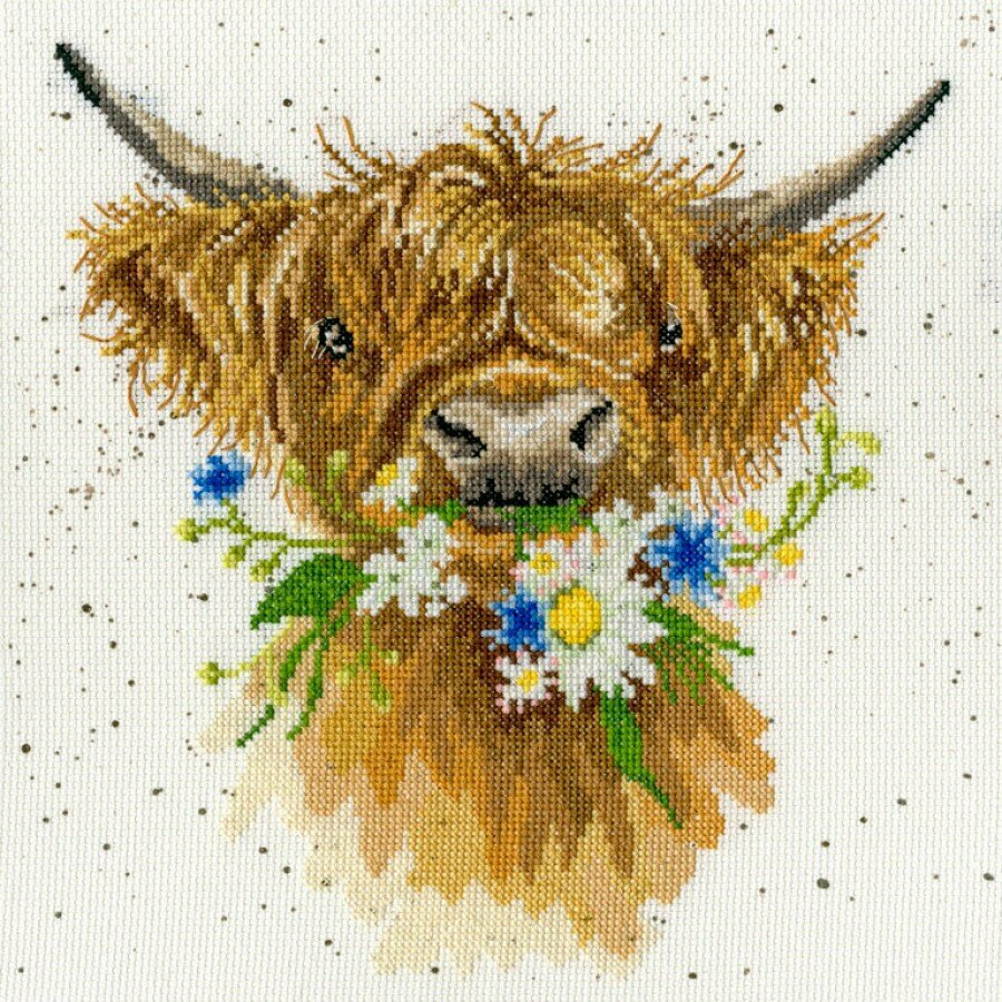 Набор для вышивания Daisy Coo (Бычок с ромашкой) 26 x 26 см Bothy Threads XHD42