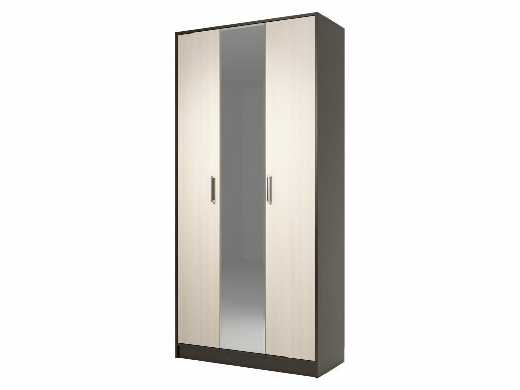 Прихожая ДИАНА-4 Венге / Дуб молочный ширина 100 см ЛДСп с зеркалом с полками со штангой в прихожую