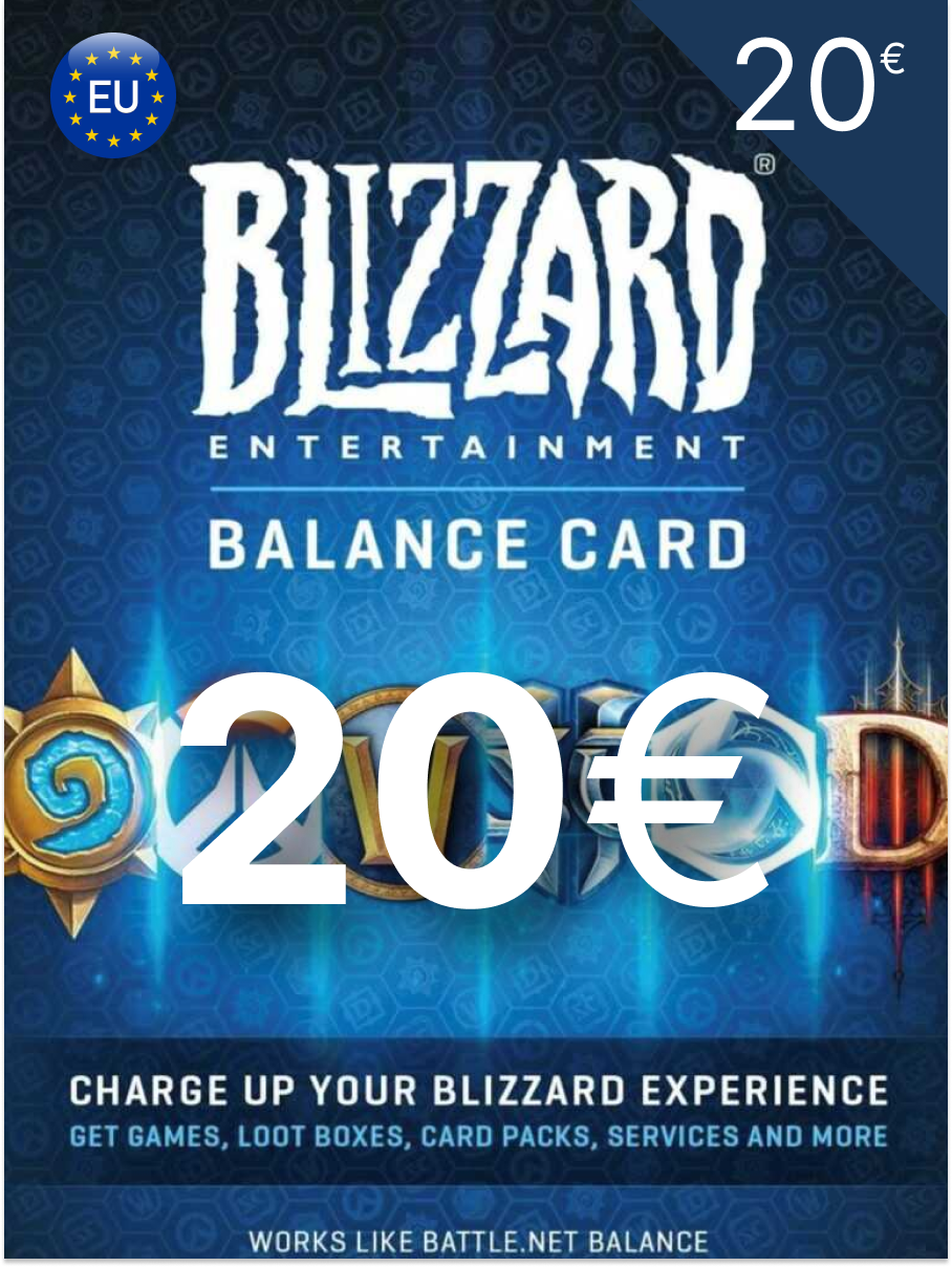 Пополнение счета Blizzard (Battle NET) на 20 EUR (€) Европа / Код активации Евро / Подарочная карта Близзард (Батл Нет)