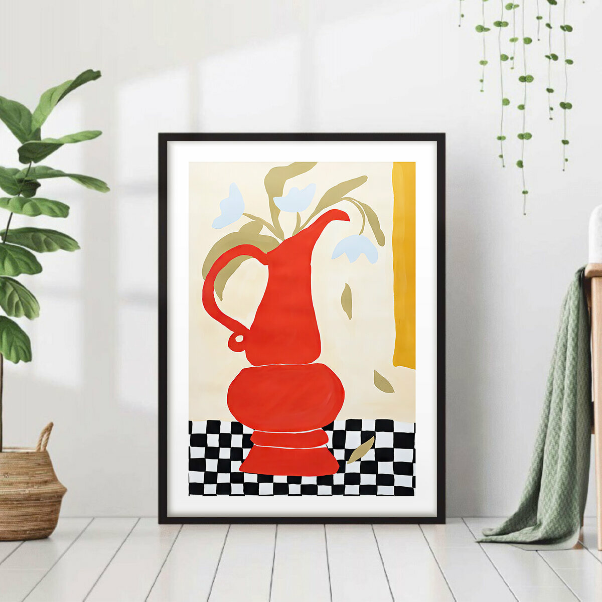 Постер "Красный графин" 50x70 в черной рамке на стену для интерьера