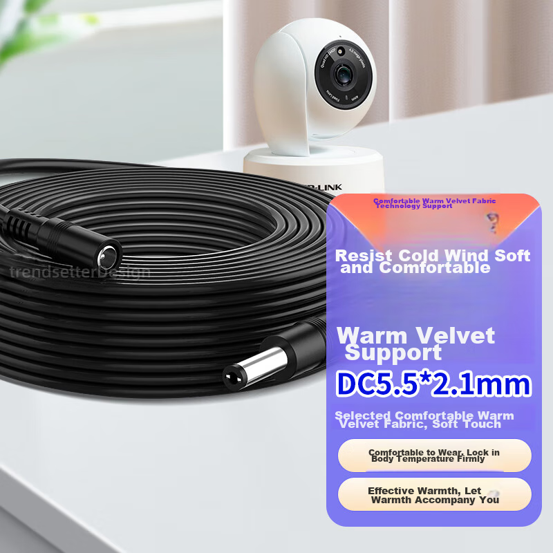 Winqian Compatible Power Extension Cable for Dahua, Hikvision, Yingshi, Pulin 360, Qioan Cameras, 1 Meter DC12V Power Cord, C3w/hc/c5s/c8c Outdoor Surveillance Cable Extension