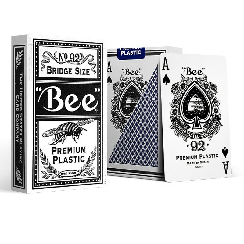 Bee Xiaomifeng Suohua Guandan Dou Dizhu Playing Cards, Plastic Bridge Cards, Narrow Cards, Waterproof And Durable, Imported, Blue