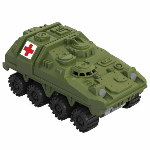 Военная машина игрушечная бронетранспортер "Санитар", пластик, 10,1x5,4x4,7 см, нордпласт, 377