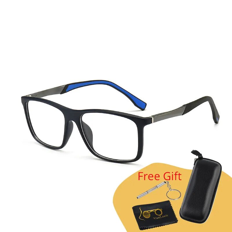 Фотохромные очки TR90 черные для близорукости -6.00, Black Blue