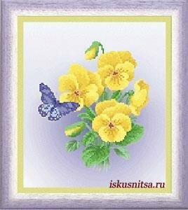 Чаривна Мить Схема. рисунок на ткани бисером Виола желтая СБ-026