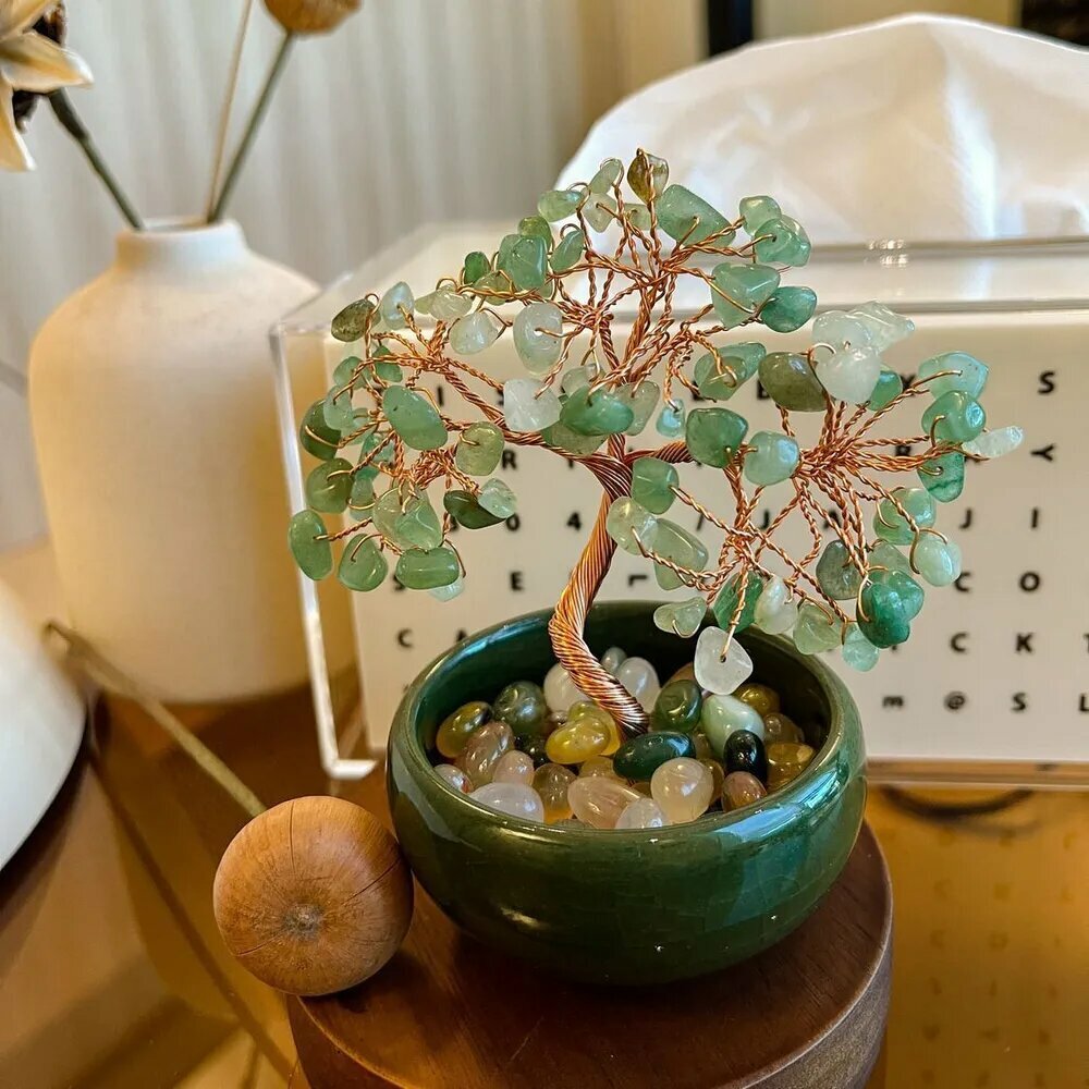 Дерево счастья из натурального Нефрит