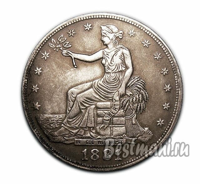 Trade Dollar торговый доллар США 1881 года серебро сувенирная копия монеты, нумизматика, деньги для коллекции