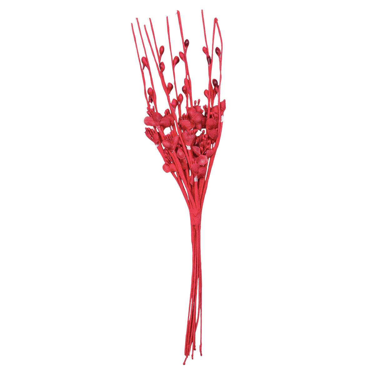 Искусственные цветы для декора, веточка декоративная из фоамирана, 22 см, красный