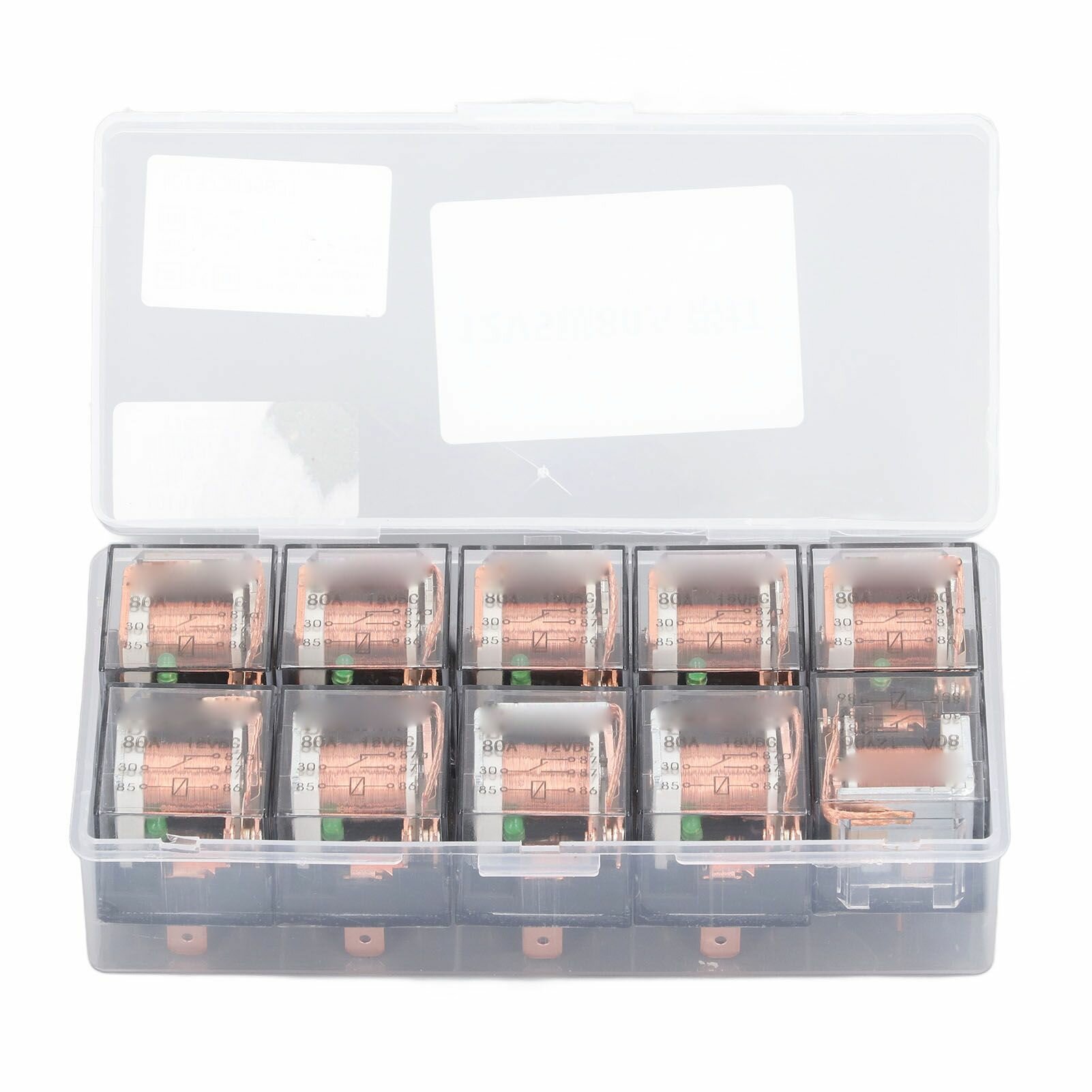 Герметичное реле, 12V, 80A, 5 контактов (SPDT), 10 шт, с индикатором