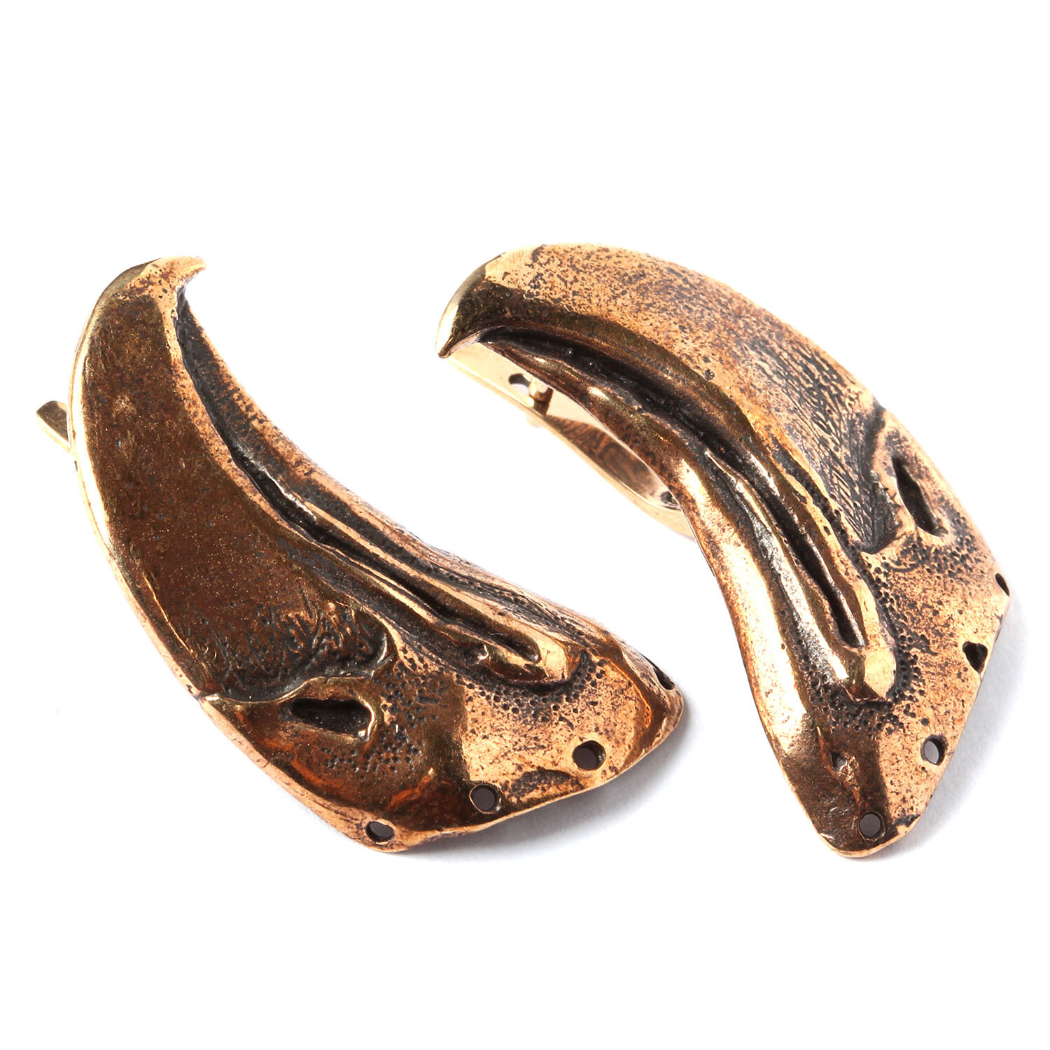 Швензы закрытые, 35х19мм, с английским замком, Anna Bronze, Клюв, базовый материал - бронза, цвет античная бронза (медный с чернением), пара