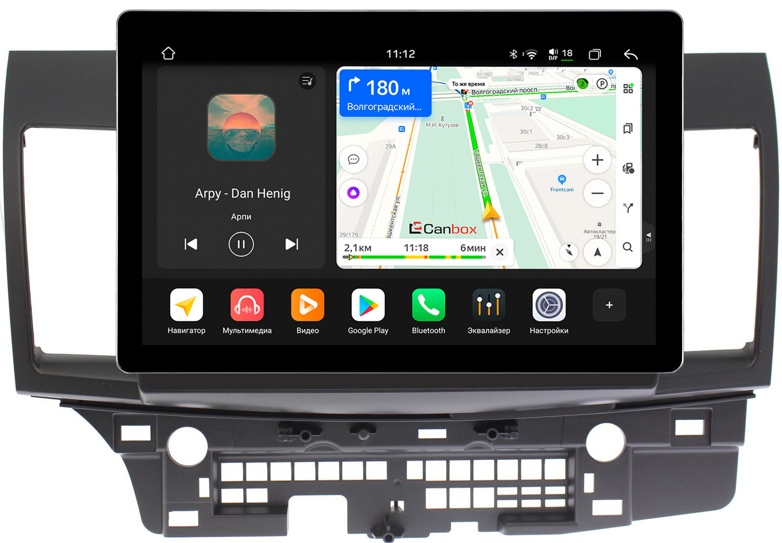 Штатная магнитола Mitsubishi Lancer 10 2007-2017 (авто с Rockford) Canbox PRO-Line 2K 4222-1047 11.5" Android 13 (4G-SIM, 8/256, DSP, QLed)