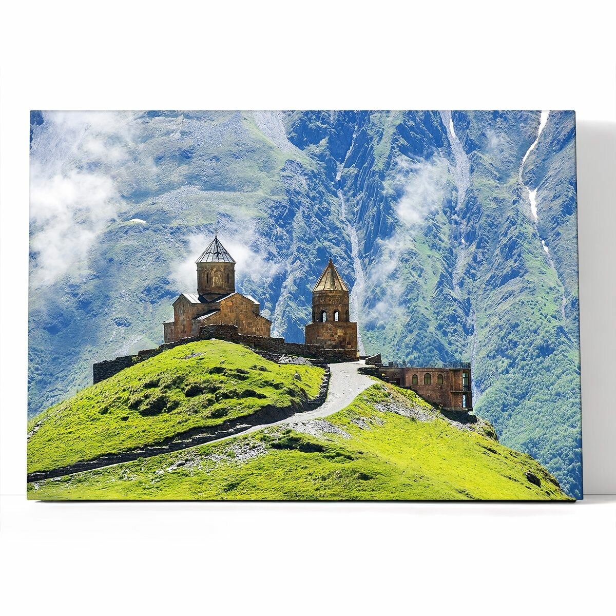 Интерьерная картина на хлопковом холсте/Грузия, Троицкая церковь. 60х80 см