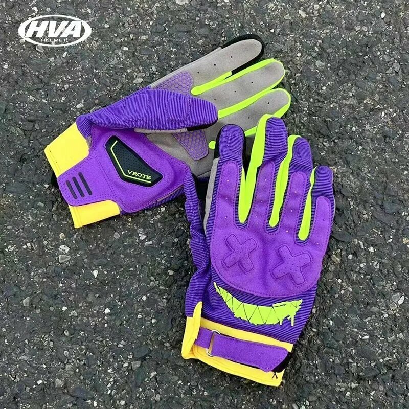 Мотоперчатки HVA 1936774132, фиолетовые, унисекс, L, защита костяшек